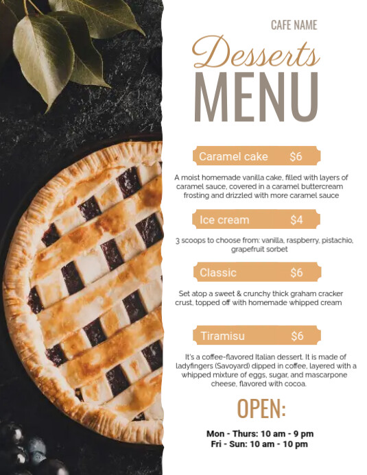 Plantilla de Menu flyer template | PosterMyWall