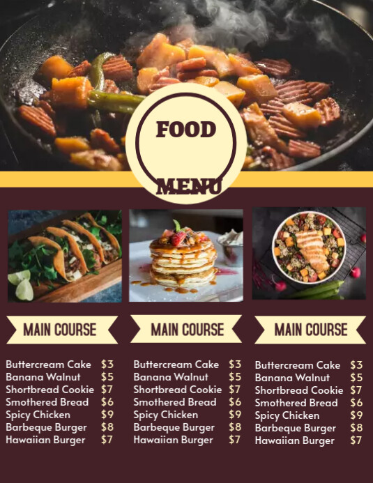 Menu flyer template | PosterMyWall