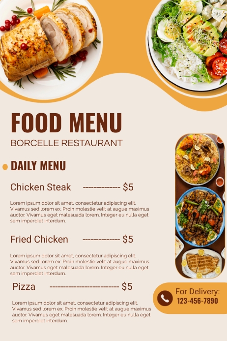 Menu flyer template | PosterMyWall