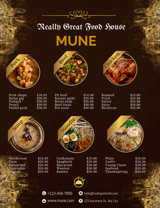 Menu flyer template | PosterMyWall