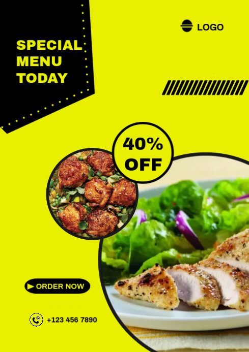 Menu Food A4 Template | PosterMyWall