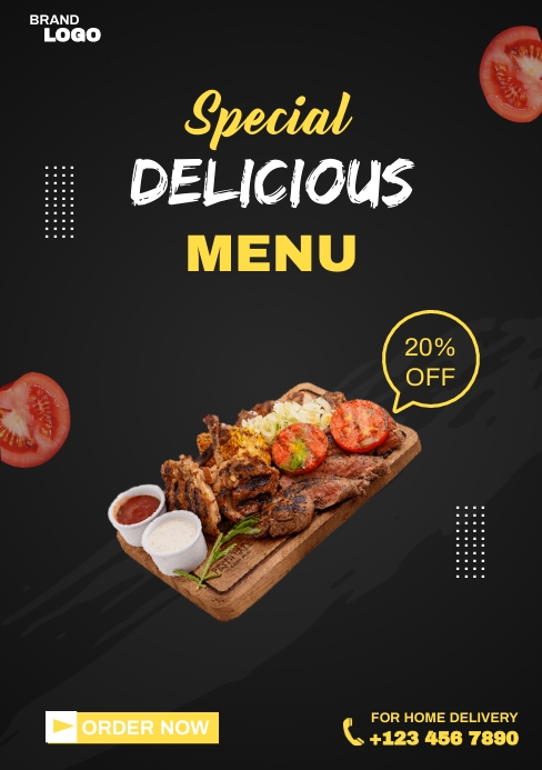 Menu Food A5 Template | PosterMyWall