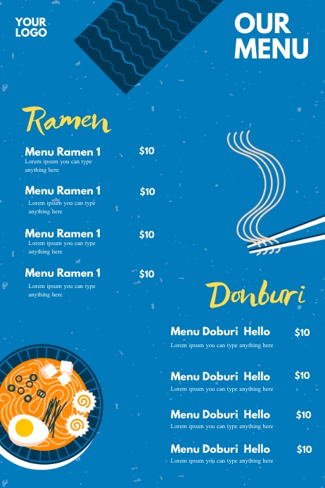 Menu Food Template | PosterMyWall