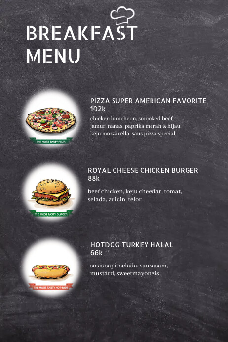 MENU FOOD Template | PosterMyWall