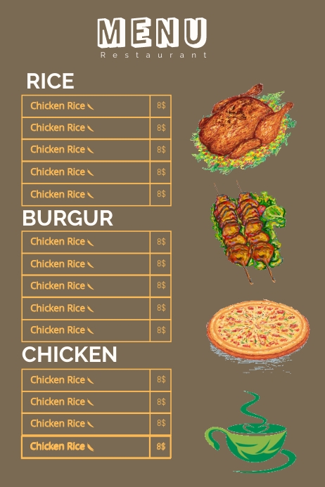 Menu for restaurant and hotel Template | PosterMyWall