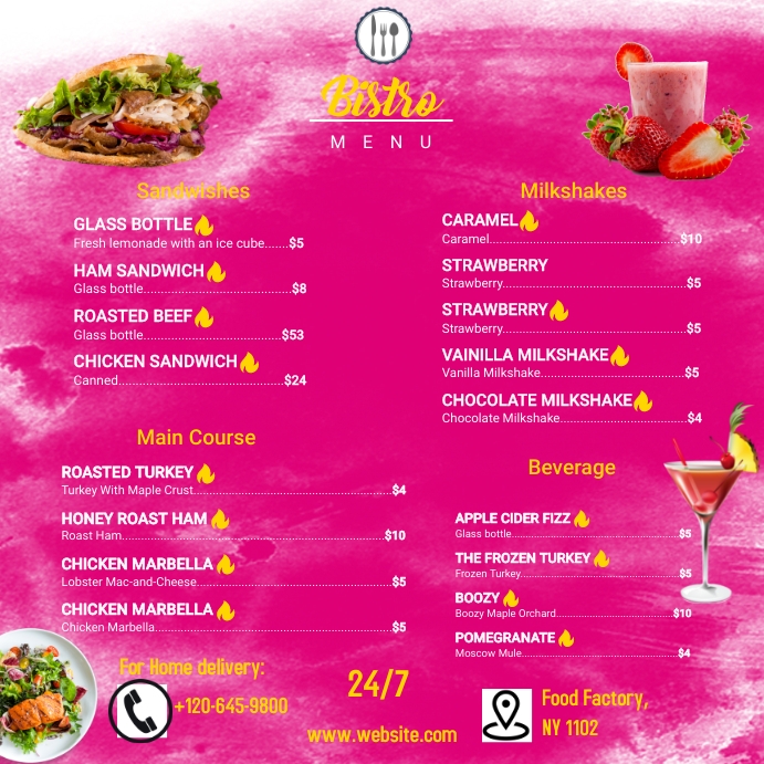 Menu for restaurants Template | PosterMyWall