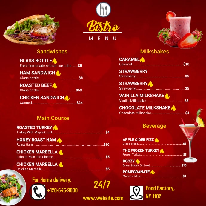 Menu for restaurants Template | PosterMyWall