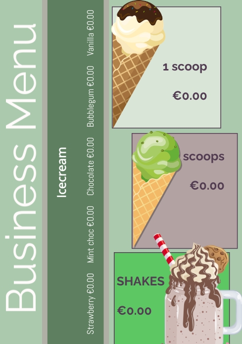 Copy of Menu icecream shakes | PosterMyWall