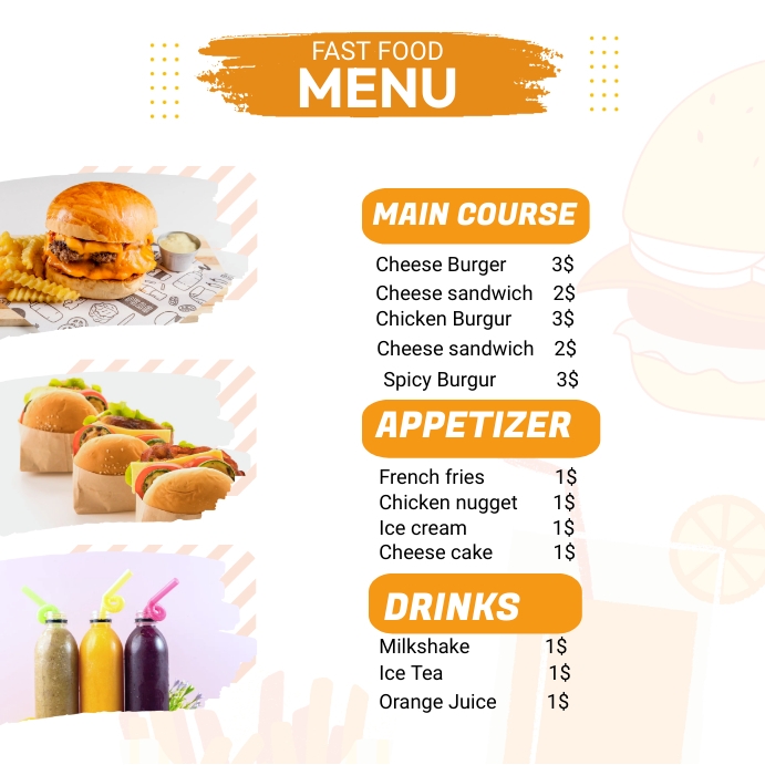 Menu Instagram template | PosterMyWall