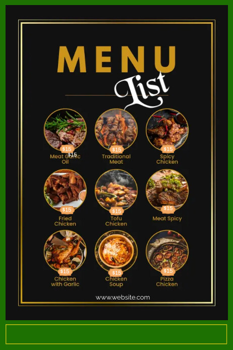 Menu List Post Template | PosterMyWall
