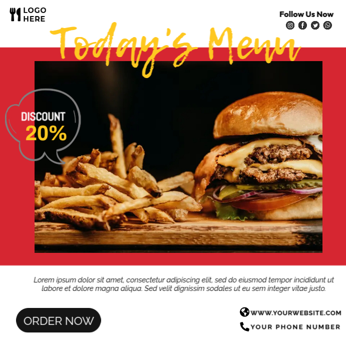 Menu Offer Template | PosterMyWall