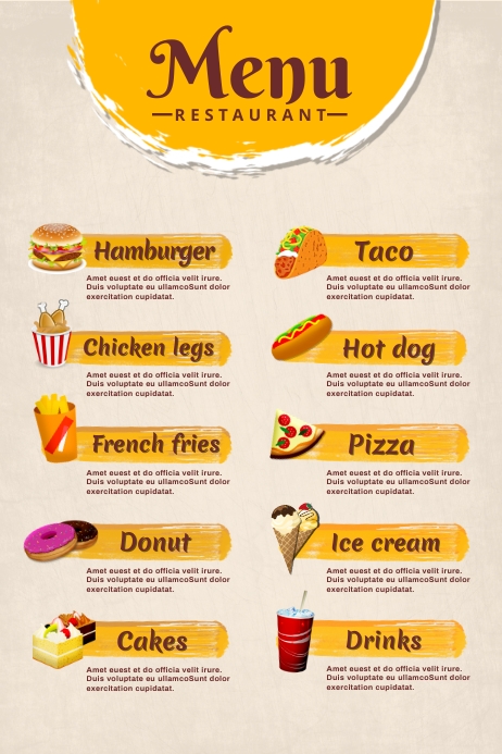 Menu Poster Design Template | PosterMyWall