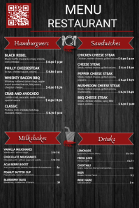 Black and White Fast Food Digital Menu Display Template | PosterMyWall