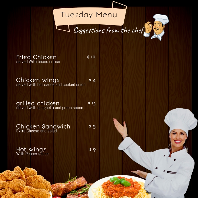 Menu price restaurant bar flyer fast food Template | PosterMyWall