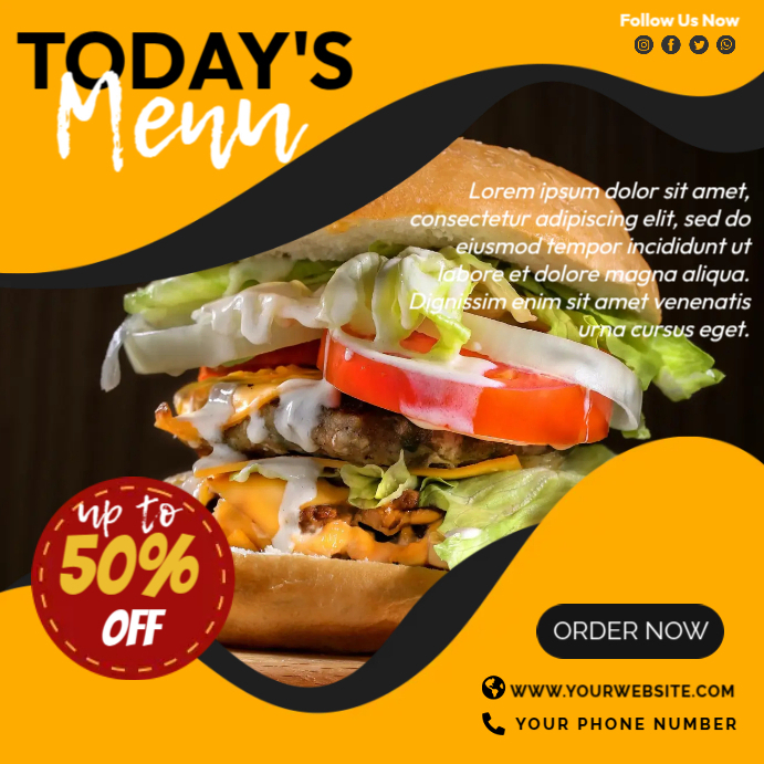 Menu Promo Template | PosterMyWall