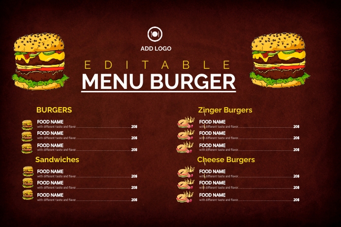 MENU RESTURENT CARD POSTER TEMPLATE | PosterMyWall