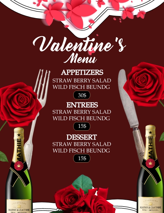 menu saint valentin Template | PosterMyWall