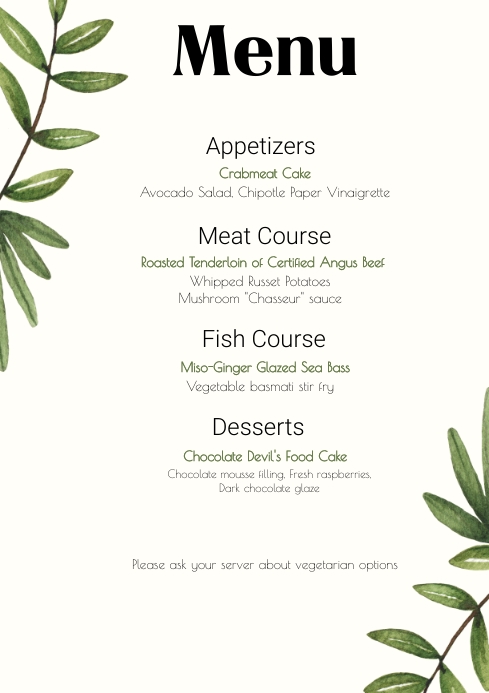 Menu template | PosterMyWall