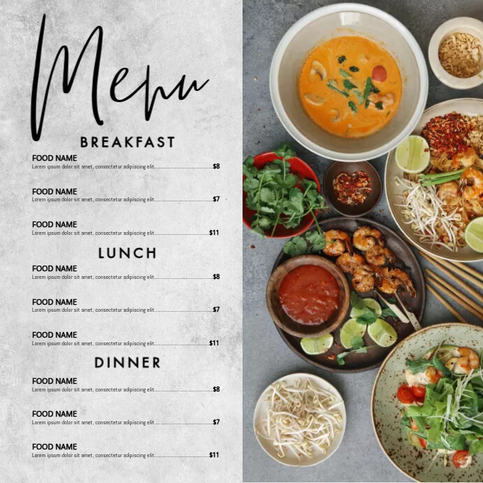 MENU TEMPLATE | PosterMyWall
