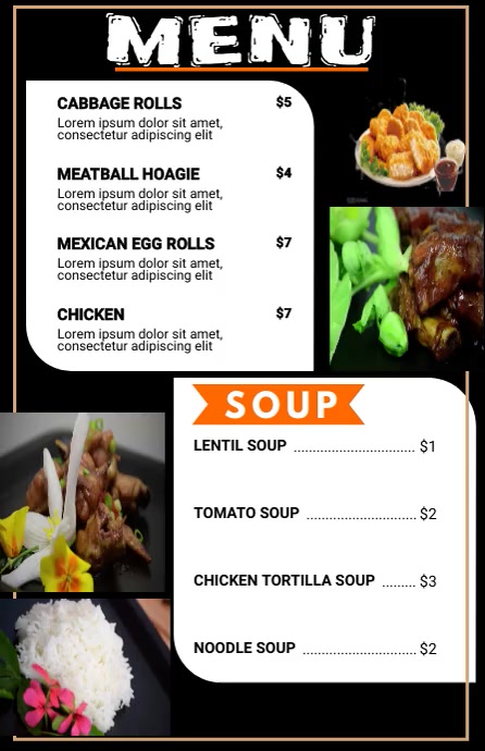 Copy of MENU Template | PosterMyWall