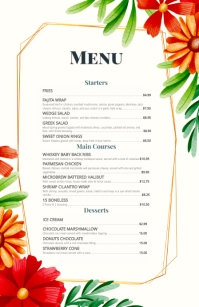 Menu Tabloid Template | PosterMyWall
