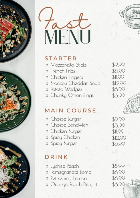 Menu Template | PosterMyWall