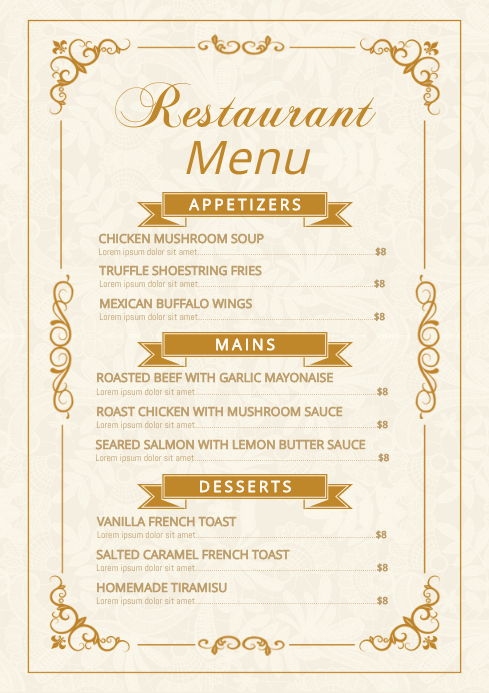 Menu Template | PosterMyWall