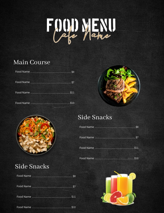 MENU TEMPLATE.R | PosterMyWall