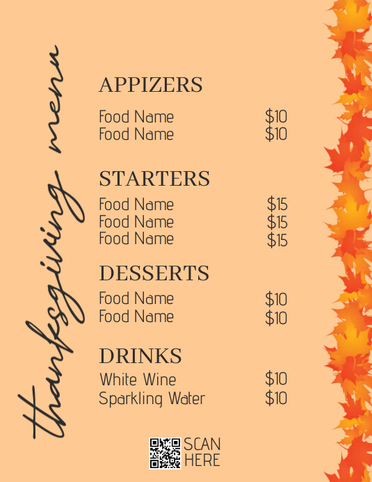 MENU TEMPLATE.R | PosterMyWall