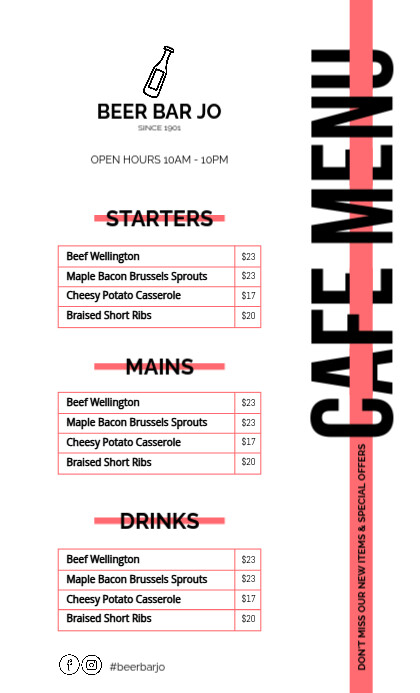 Copy of Menu US Legal Template | PosterMyWall