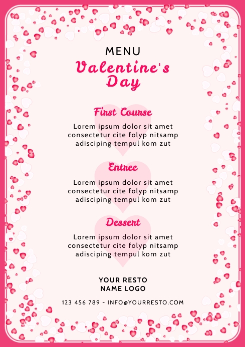 Menu valentine's day template | PosterMyWall