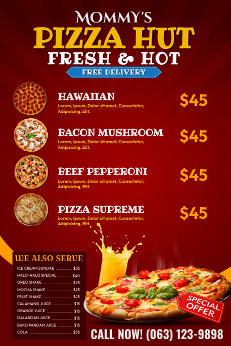 Plantilla de Menus | PosterMyWall