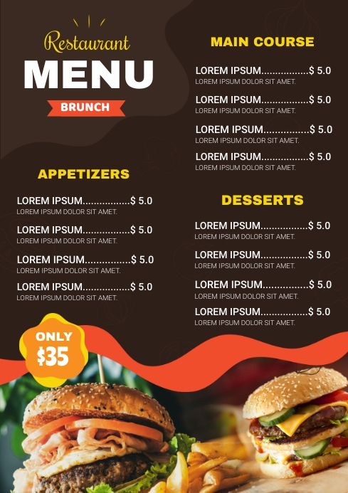 Modèle Menus | PosterMyWall