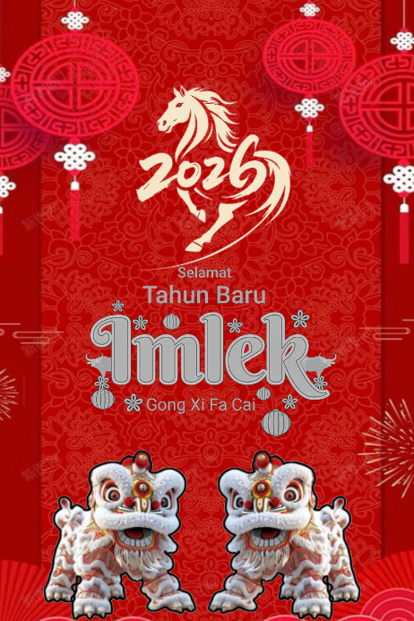 Merah Chinese New Year Celebration Poster Template | PosterMyWall
