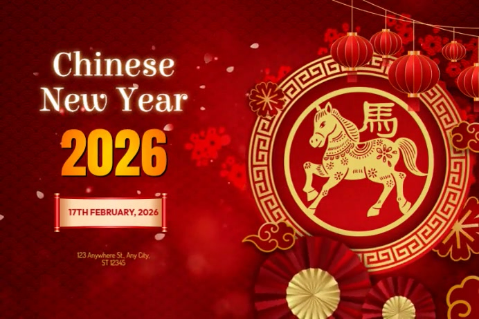 Merah Chinese New Year Celebration Poster Video Template | PosterMyWall