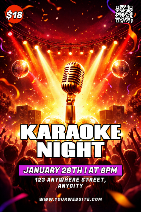 Merah Karaoke Night Poster Template | PosterMyWall