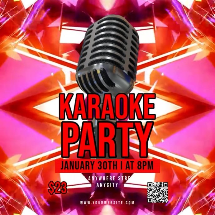 Merah Karaoke Party Pos Instagram Video Template | PosterMyWall