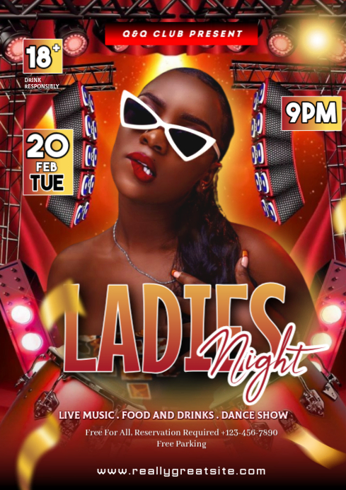 Merah Ladies Night Event A4 Template | PosterMyWall