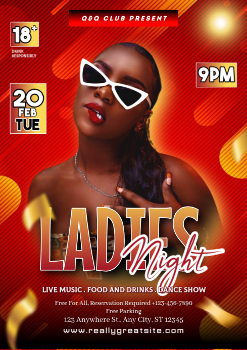 Merah Ladies Night Event A4 Template | PosterMyWall