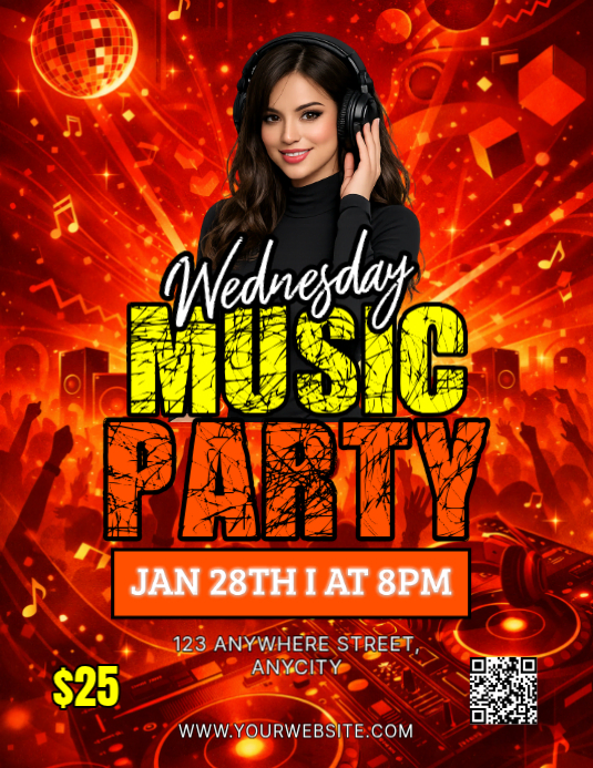 Plantilla de Merah Music Party Pamflet | PosterMyWall