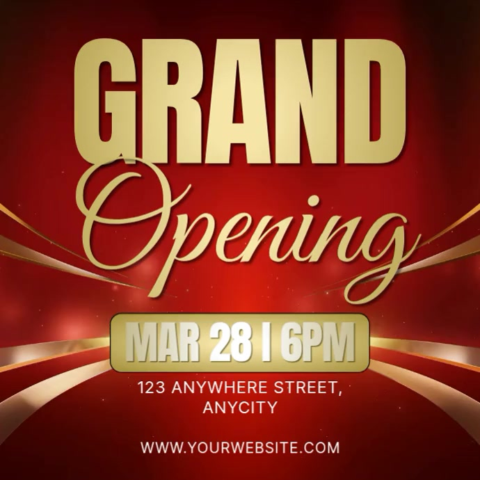 Merah Profesional Grand Opening Event Pos Instagram Video Template ...