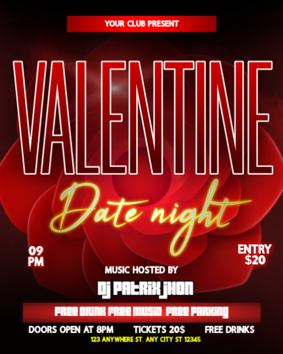 Merah Valentine's Day Event Instagram Portrait Template | PosterMyWall