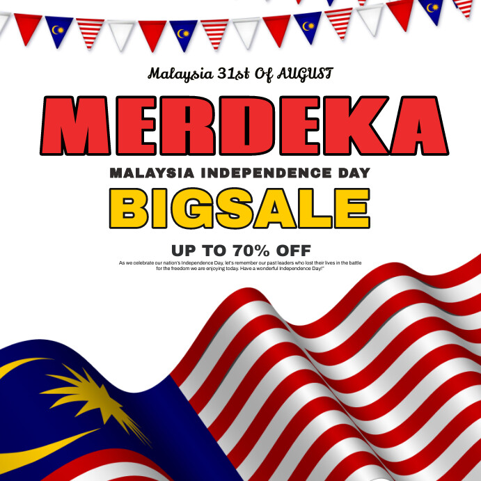 Modèle Merdeka sale Instagram flyer ad | PosterMyWall