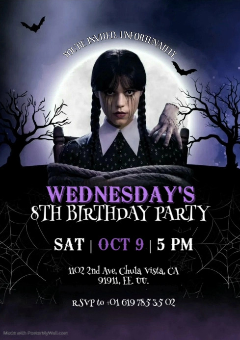 Copy of Merlina invitation Wednesday | PosterMyWall