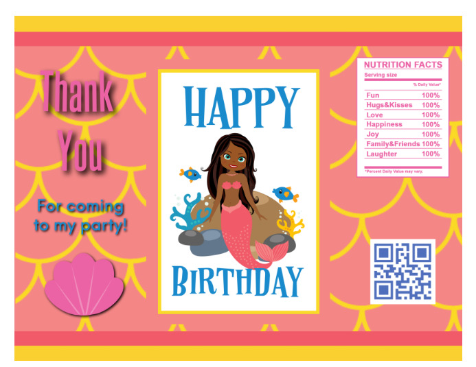 Mermaid | Chipbag | Birthday Party Favor | PosterMyWall