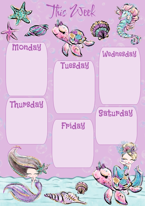 Mermaid and glitter to do List Template | PosterMyWall