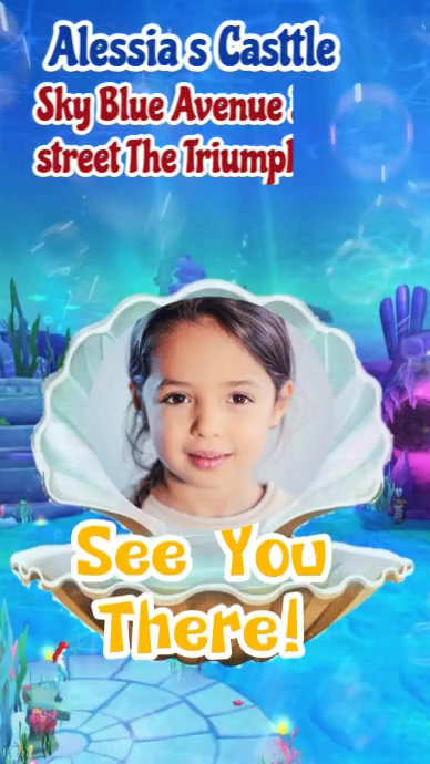 Plantilla de mermaid ariel birthday invitation video | PosterMyWall