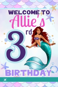 Little Mermaid Birthday Design Template | PosterMyWall