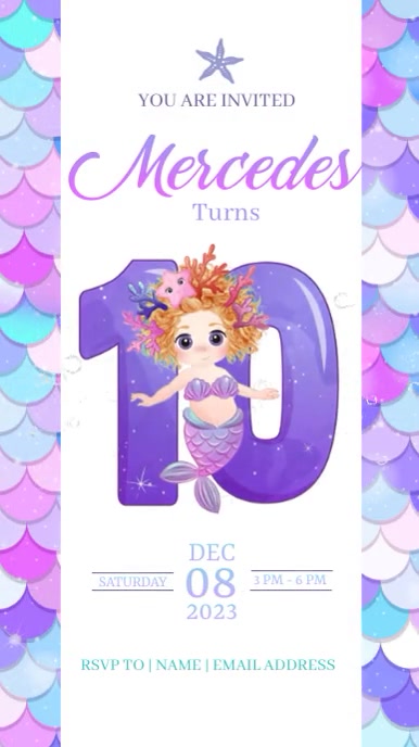 Mermaid Invitation Template | PosterMyWall