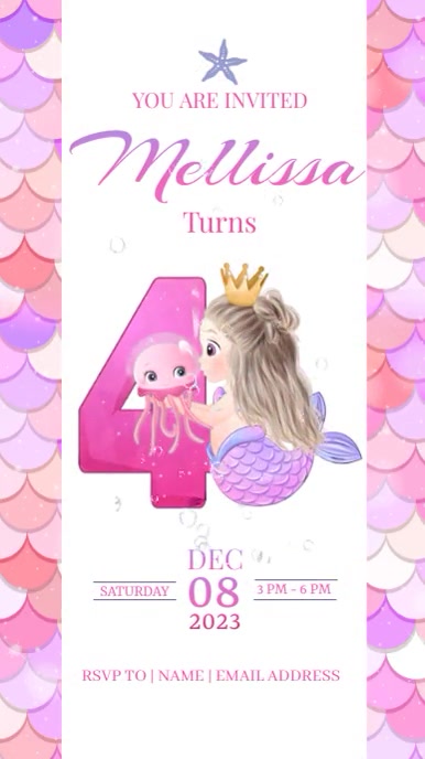 Mermaid Invitation Template | PosterMyWall